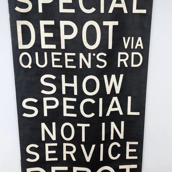 Original genuine roller Bus destination sign - Oaky Doke Vintage Home