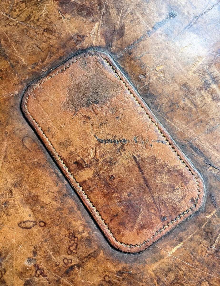 Early 20th century tan leather suitcase with beautiful patina - Oaky ...