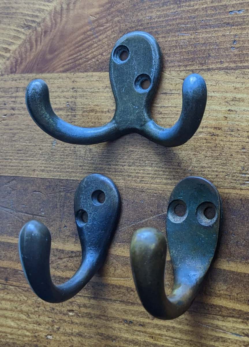 Vintage early – mid century brass hooks, coat hooks, kitchen hooks ...