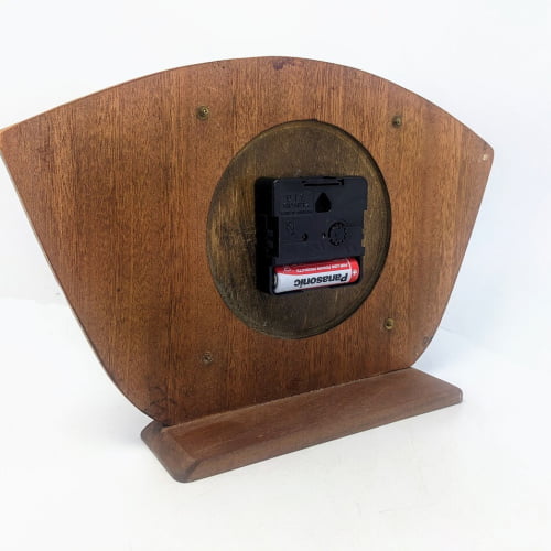 Midcentury British Bentima teak mantel clock *Working* with new quartz ...