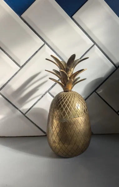 Vintage brass pineapple container | Oaky Doke Vintage Home