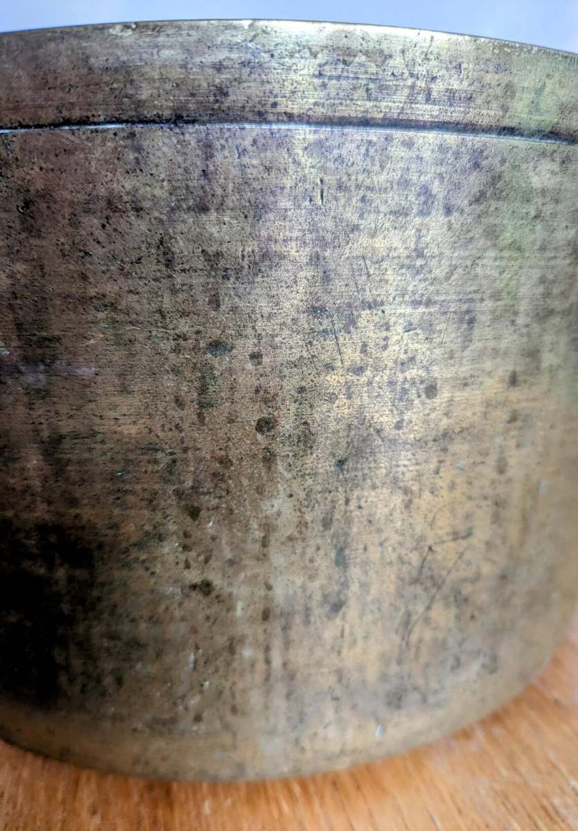 Large, very heavy 19th century antique brass cooking pot - Oaky Doke ...