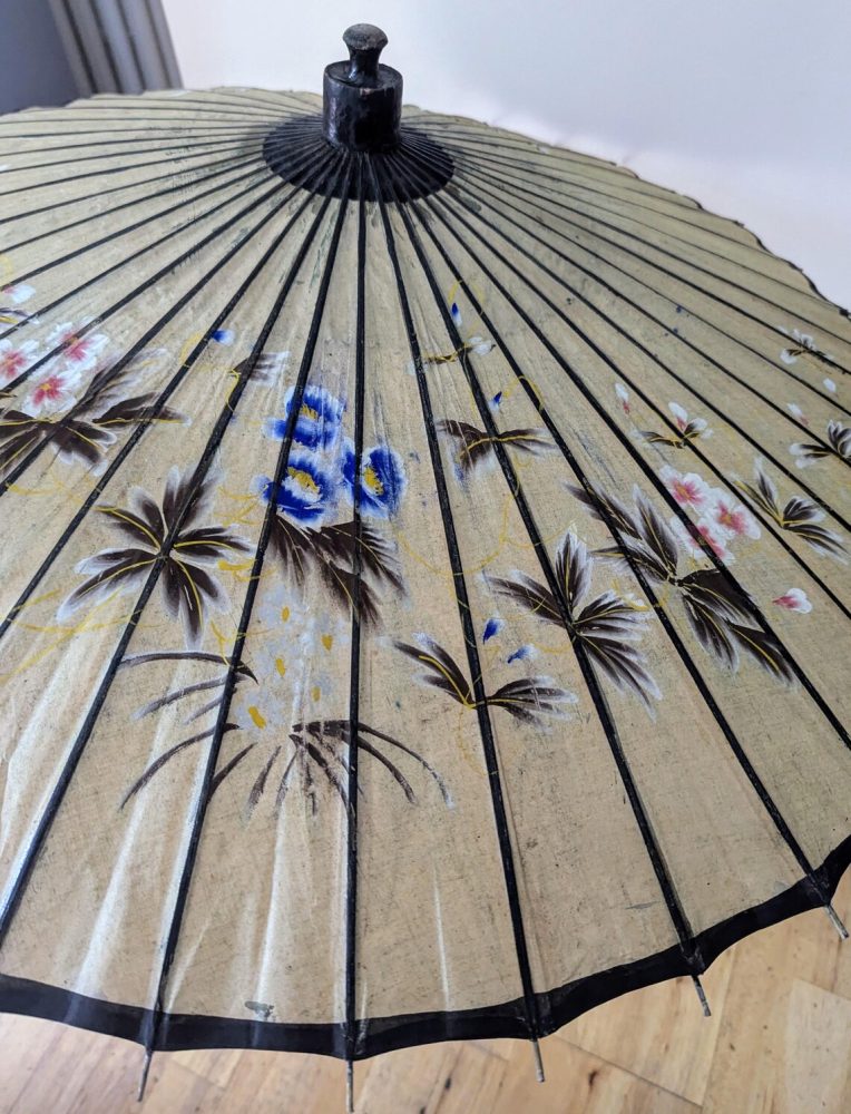 Vintage new old stock Hong Kong hand-painted parasol | Oaky Doke ...
