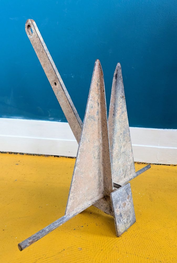 Vintage Danforth anchor as sculptural decor | Oaky Doke Vintage Home