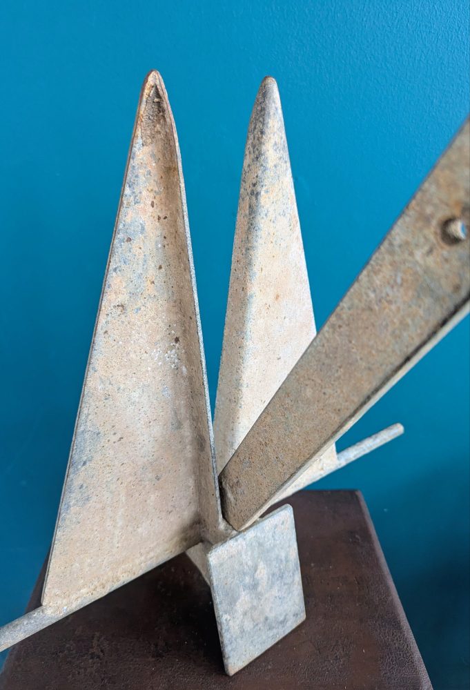 Vintage Danforth anchor as sculptural decor | Oaky Doke Vintage Home