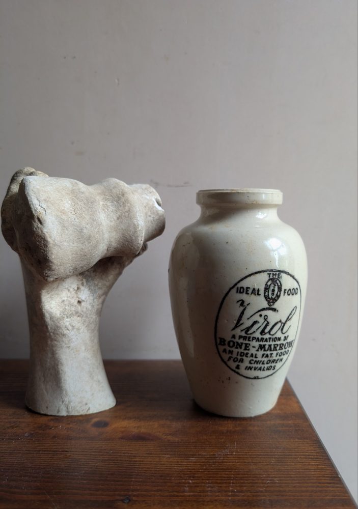 Early 1900s stoneware Virol jar | Oaky Doke Vintage Home