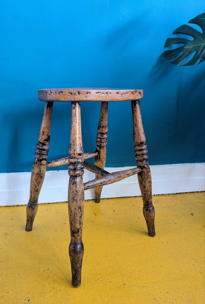 Early-midcentury Irish elm pub stool | Oaky Doke Vintage Home