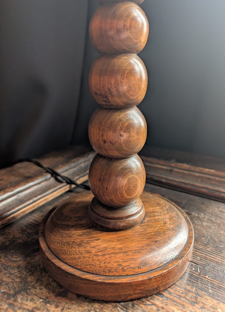 Vintage wooden bobbin turned lamp | Oaky Doke Vintage Home