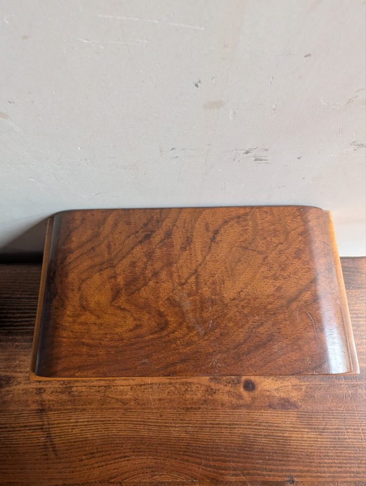 Art Deco flame maple and oak music box | Oaky Doke Vintage Home