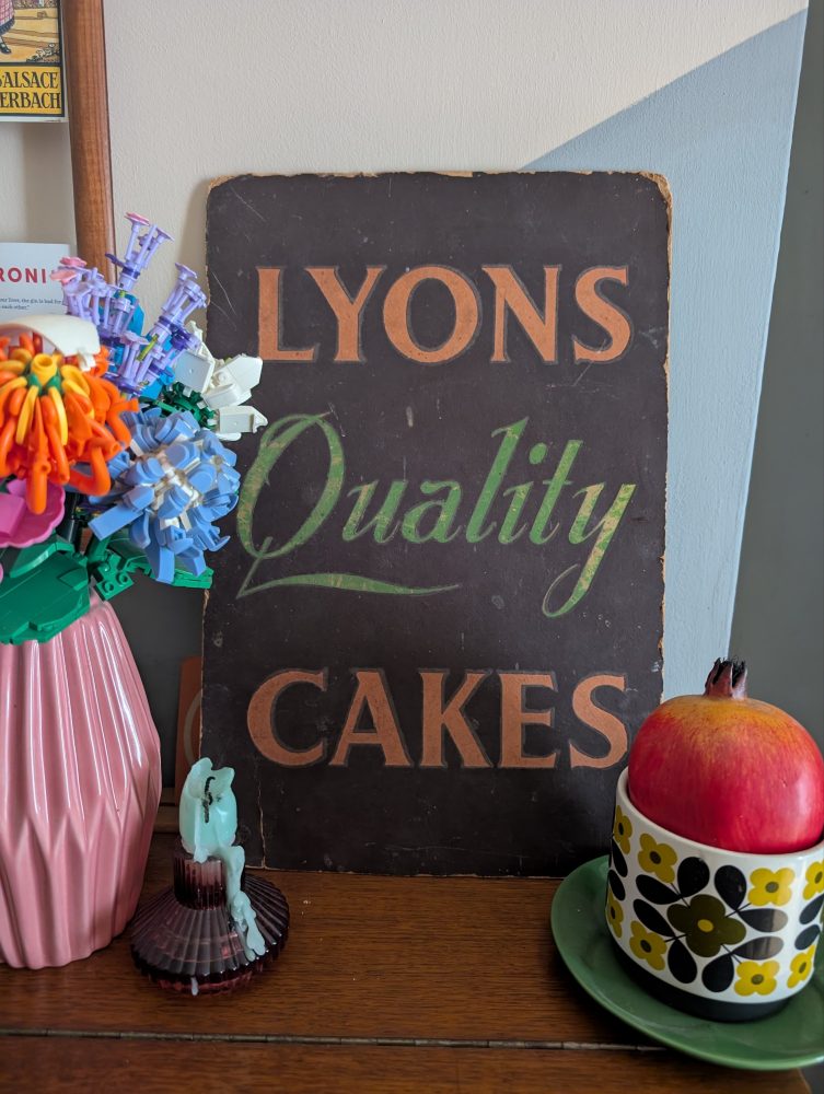 Early 1900s coffee shop advertising sign for Lyons cakes | Oaky Doke ...