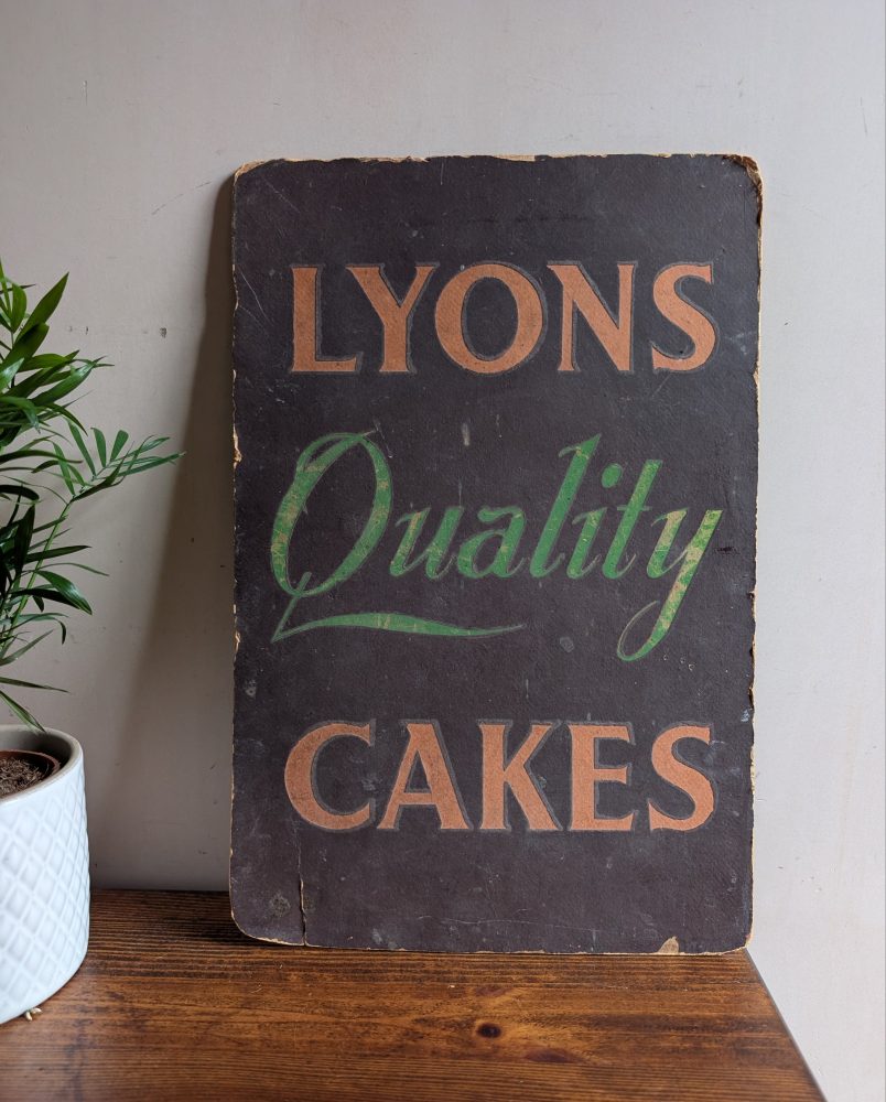 Early 1900s coffee shop advertising sign for Lyons cakes - Oaky Doke ...