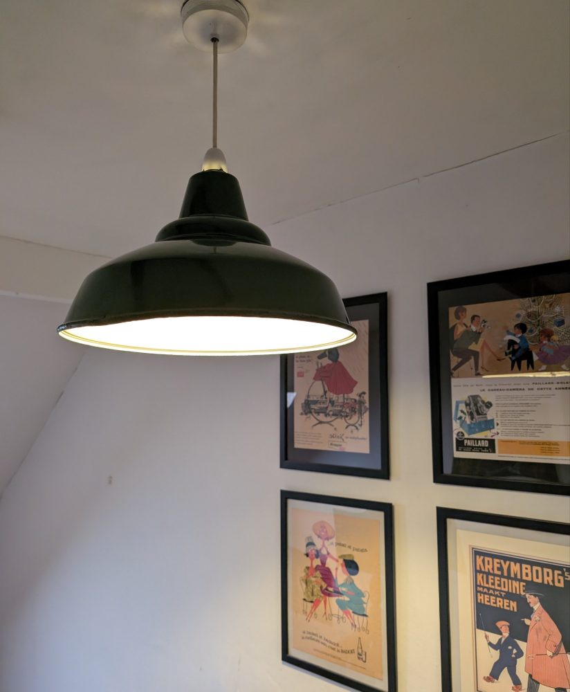 Midcentury industrial green enamel pendant light shade | Oaky Doke ...