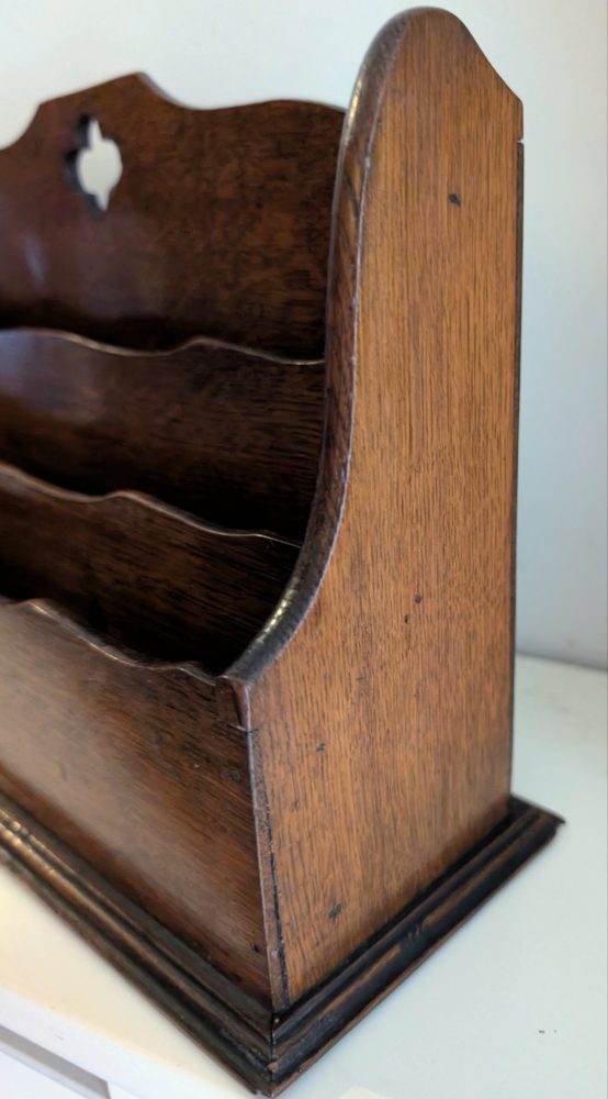 Late Victorian oak letter rack | Oaky Doke Vintage Home