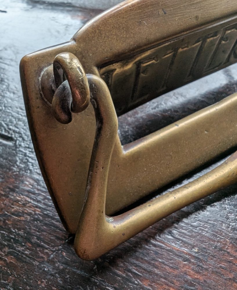 Art Nouveau brass letterbox and knocker c.1908 - Oaky Doke Vintage Home