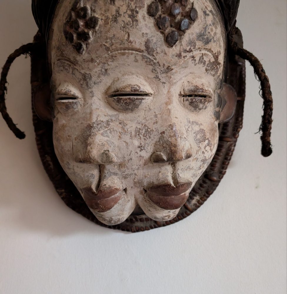 Large c.1940-50s two-faced Punu mask from Gabon | Oaky Doke Vintage Home
