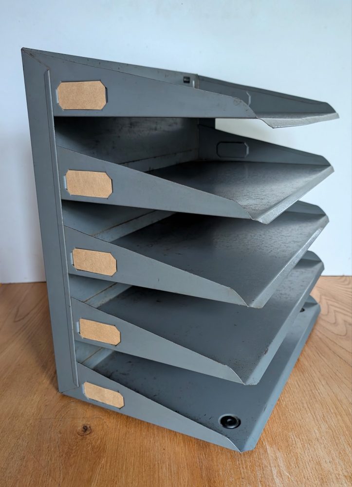Midcentury Bisley office 5 tier document shelves | Oaky Doke Vintage Home